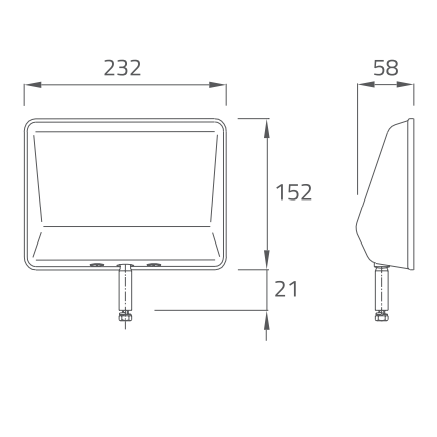 BRITAX MIRROR HEADS - FLAT GLASS BLACK PLASTIC MOUDLED MIRROR HEAD - P ...