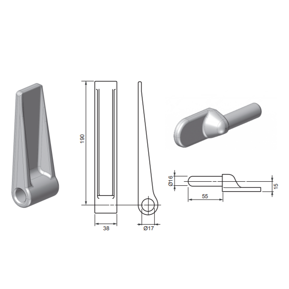FLAT DROPSIDE HINGES 140MM 190MM – Von Pace Group