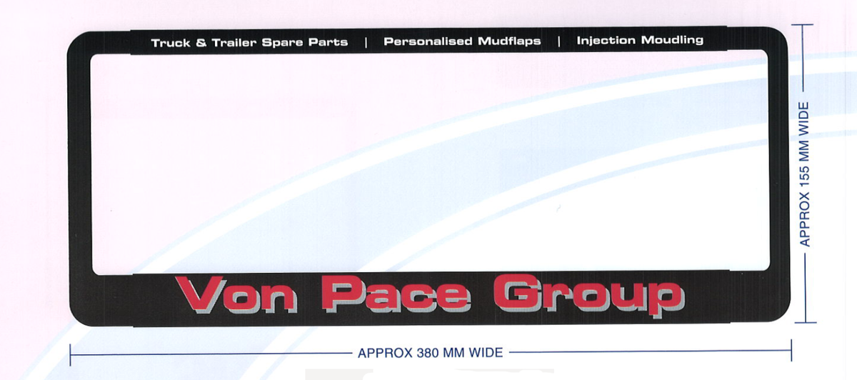 CUSTOMISED NUMBER PLATE FRAMES – Von Pace Group